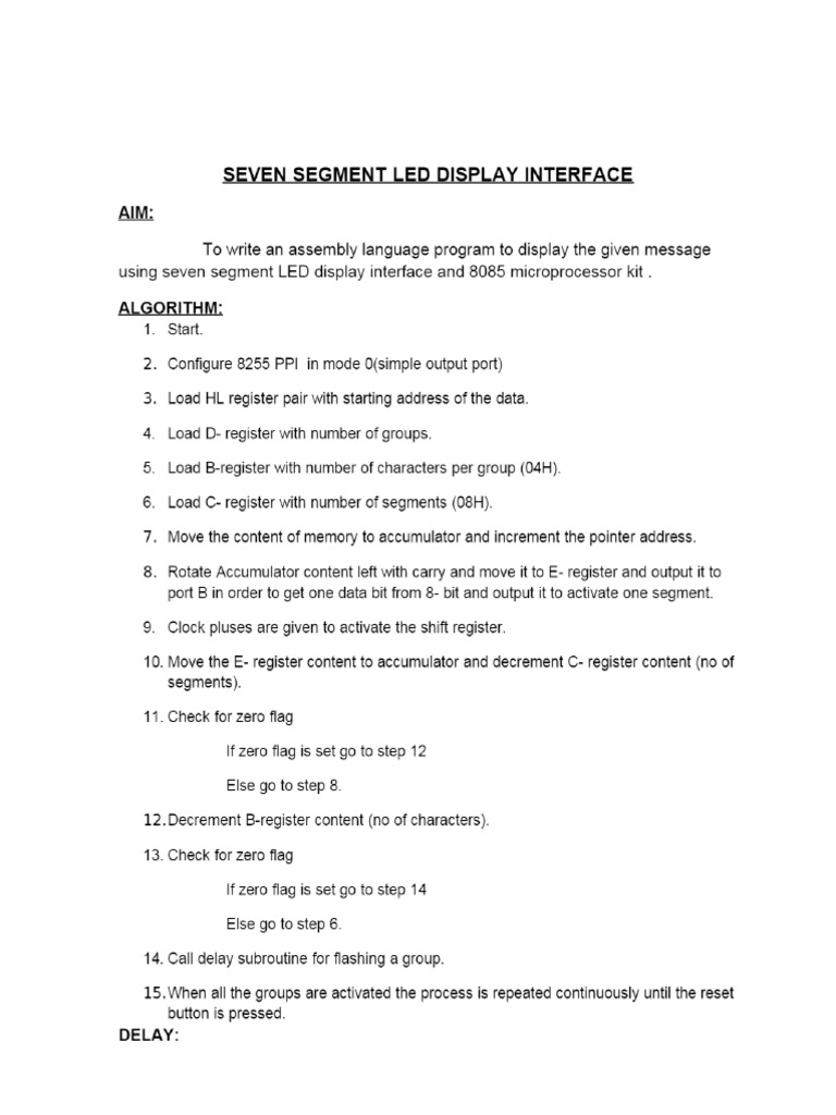 Seven Segment Display Expt | PDF