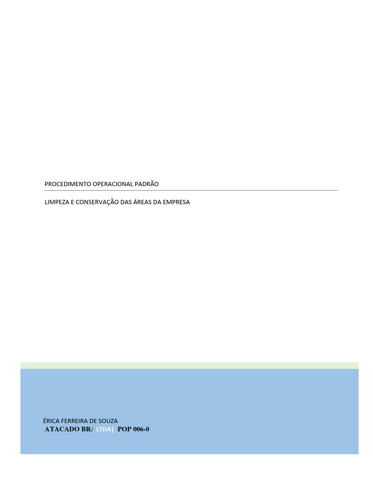 Pop 006-03 - Limpeza e Conservação Das Áreas Da Empresa | PDF ...