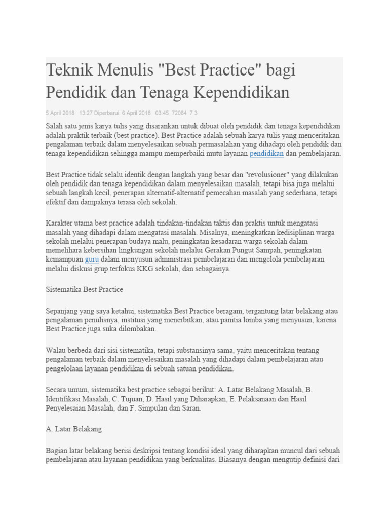 Teknik Menulis Best Practice | PDF | Karier & Perkembangan