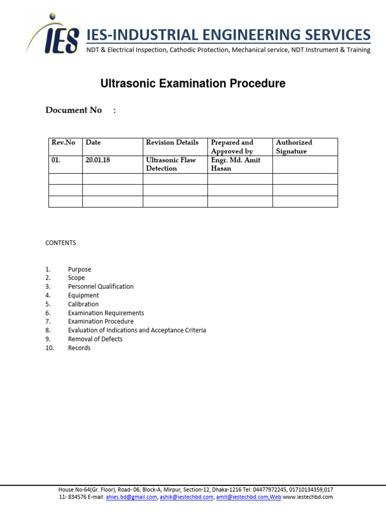 UT Test Procedure | PDF | Nondestructive Testing | Welding