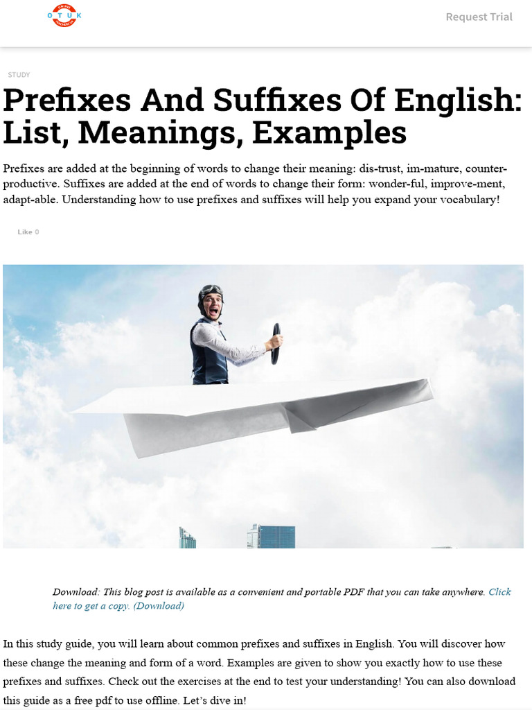 Prefixes And Suffixes Of English_ List, Meanings, Examples | PDF ...