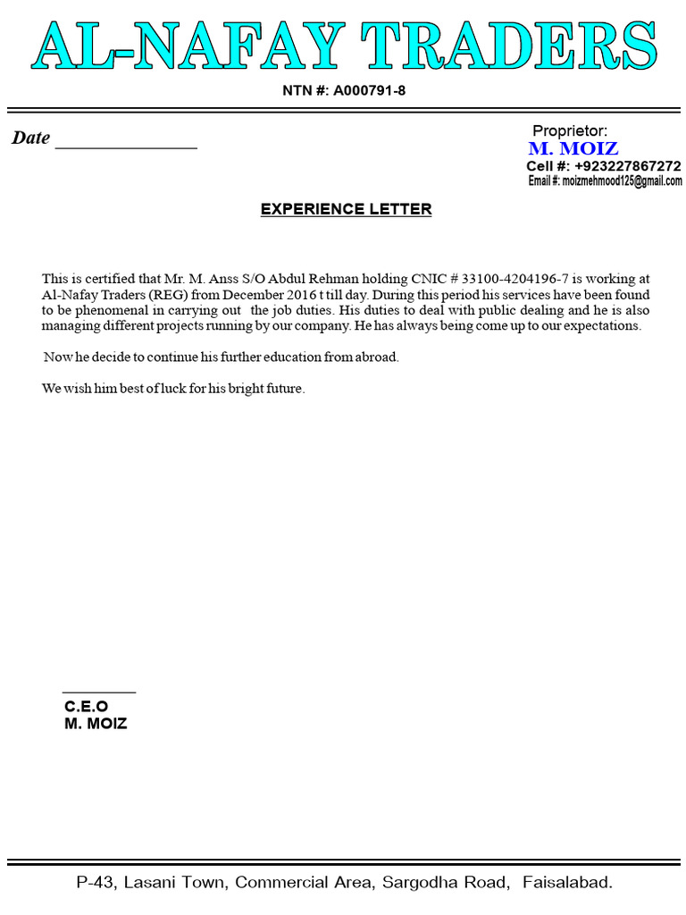 Al Nafay Traders Exp L.CDR | PDF