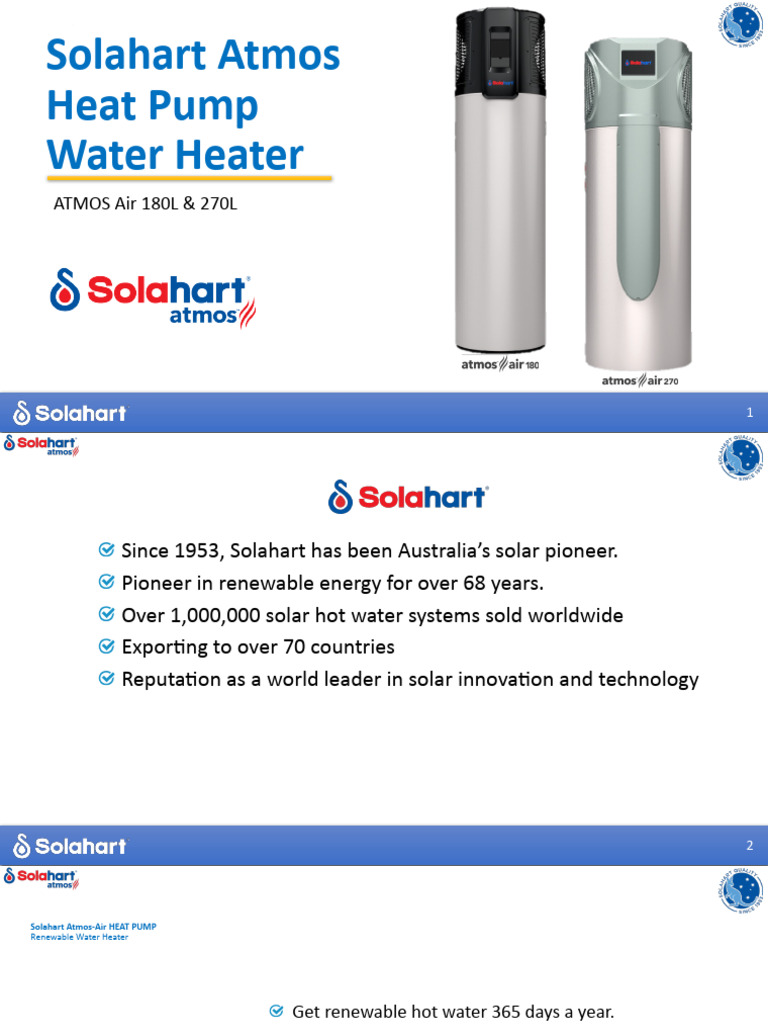 Solahart ATMOS AIR Heat Pump Presentation V3 250221 | PDF | Heat Pump ...