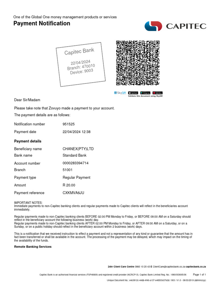 Payment Notification | Download Free PDF | Banks | Payments