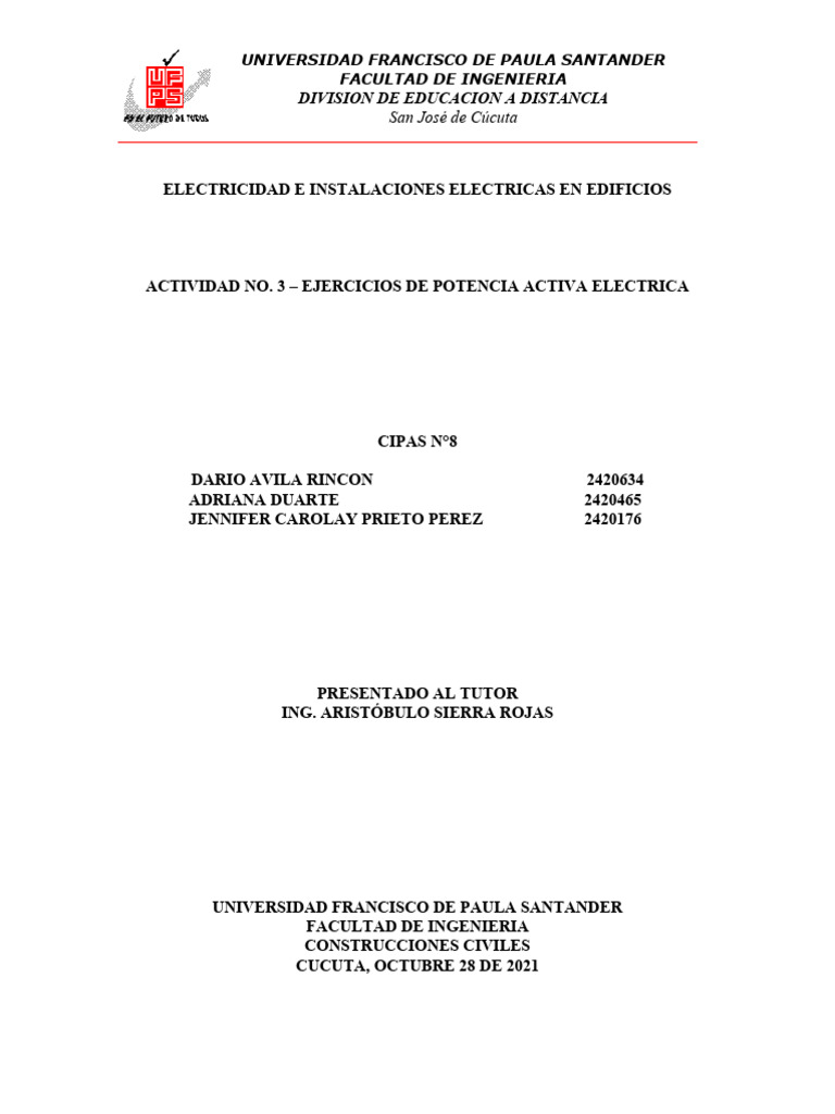 Actividad m3 de Electricidad Flata Terminr | PDF | Corriente eléctrica ...