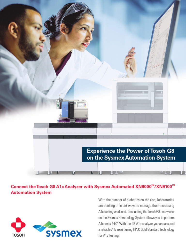 G8 Sysmex Bro LBL 00176 Web | PDF | Glycated Hemoglobin | Automation