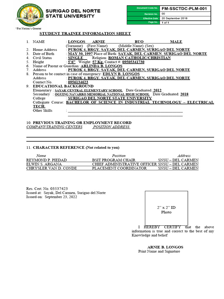 Information Sheet | PDF