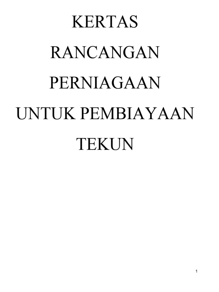 3 - Format Kertas Kerja Permohonan Tekun | PDF