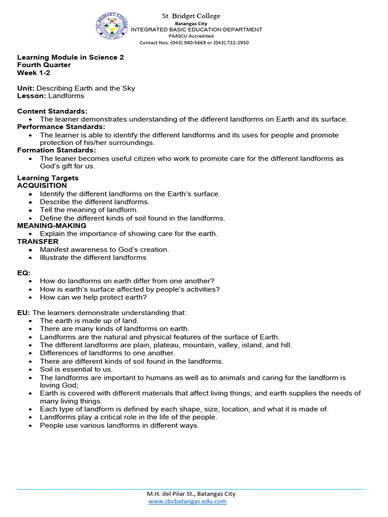 SCIENCE 2 4thQ WEEK 1 2 WLM | PDF | Learning | Clay