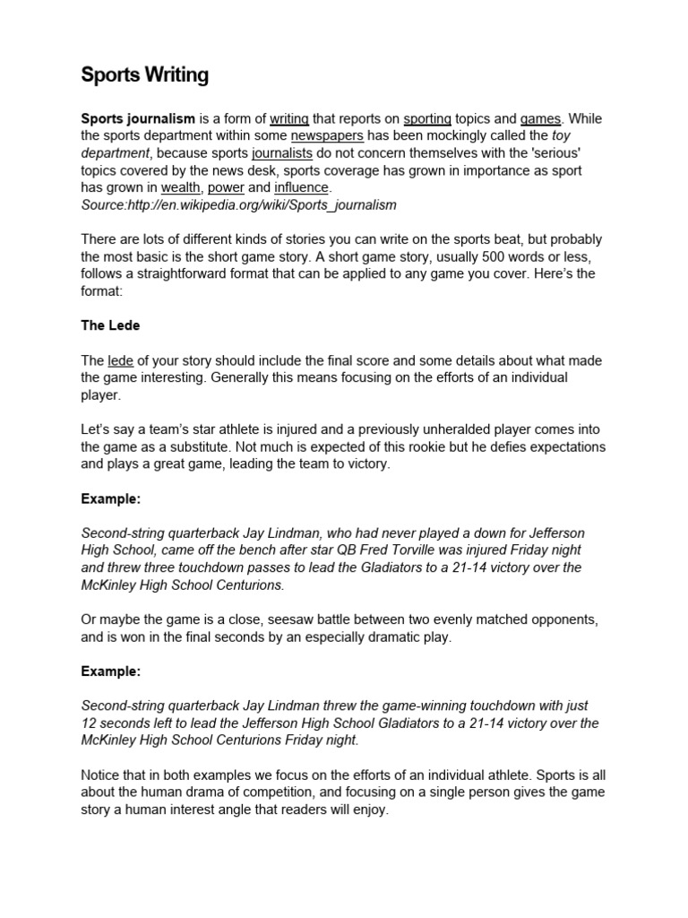 Sports Writing | PDF | Philadelphia Eagles | National Football League ...