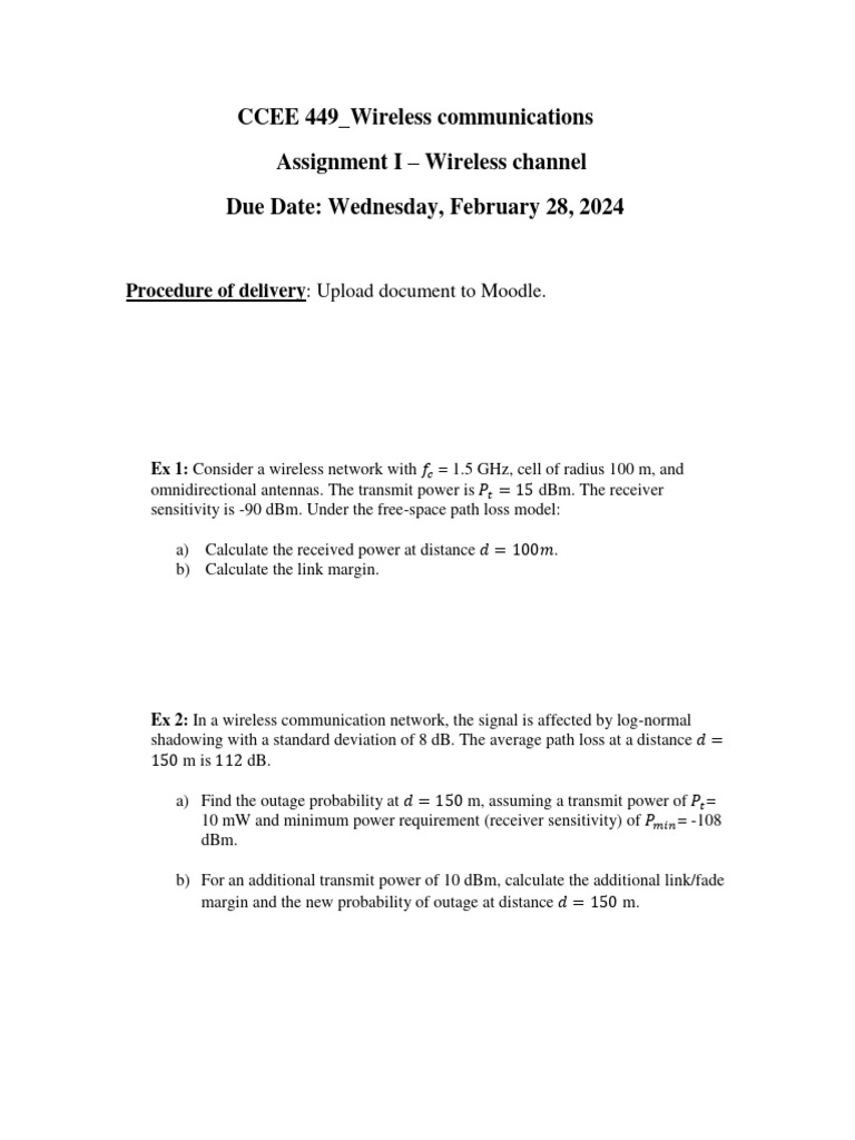 Assignment1 1 Pdf Electromagnetic Spectrum Electrical Engineering