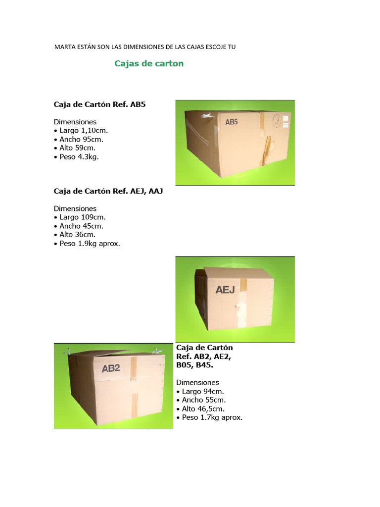Cajas De Carton Pdf
