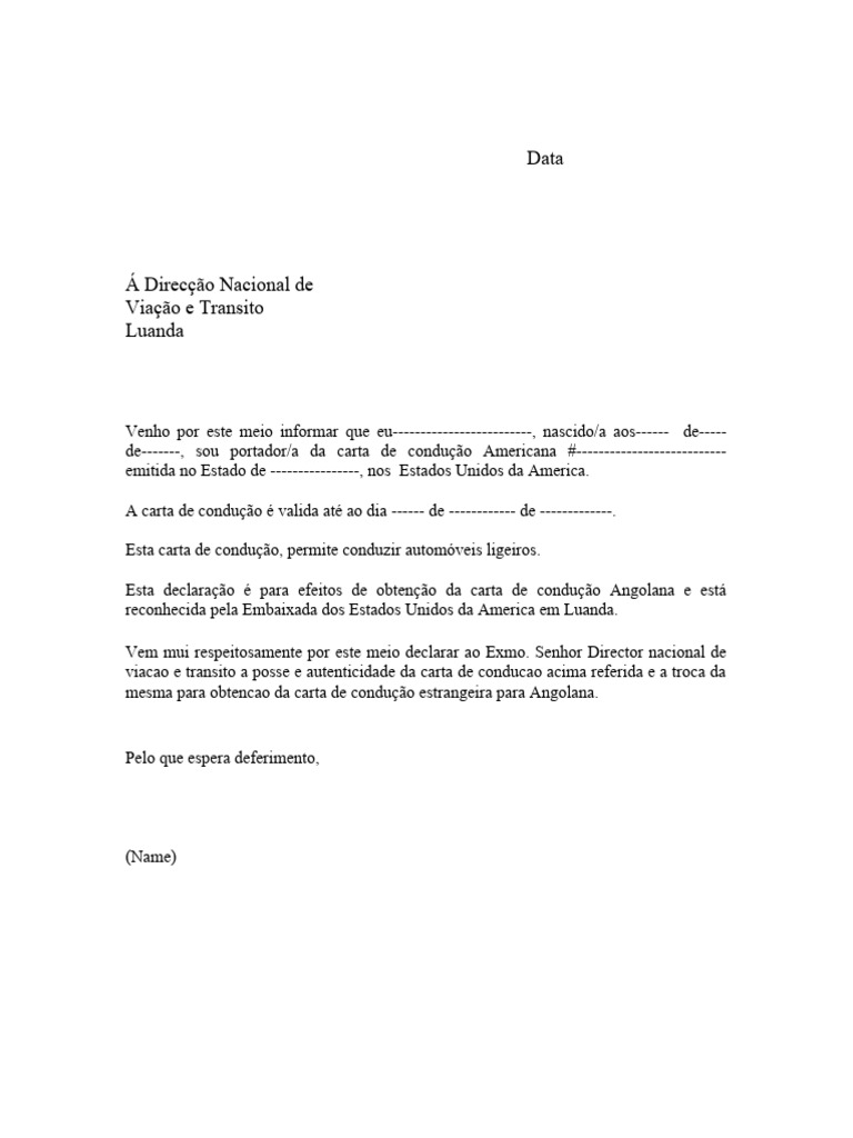 Drivers License Letter Example | PDF