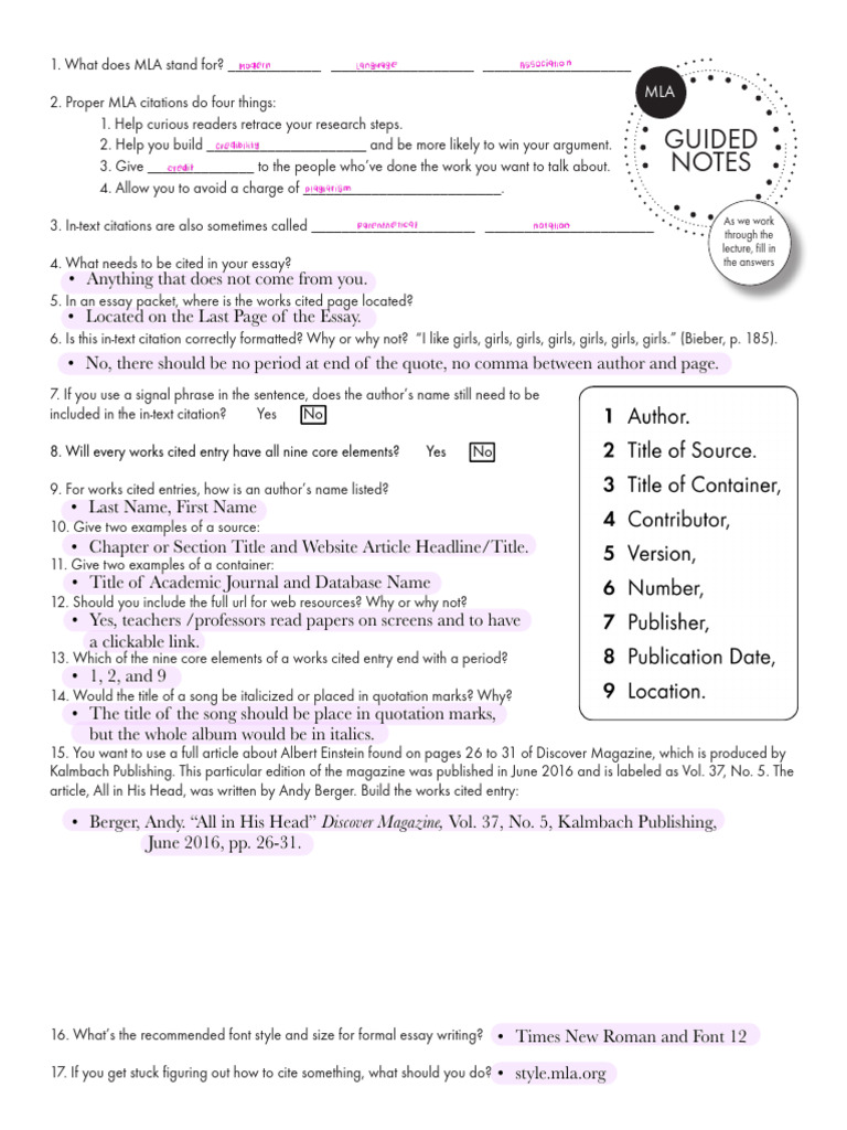 3 Guided Notes | PDF | Citation | Human Communication