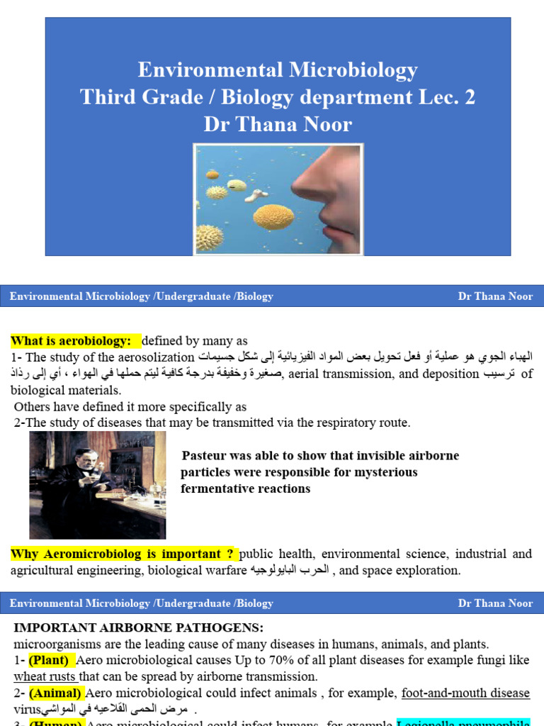 Environmental Microbiology Third Grade / Biology Department Lec. 2 DR Thana Noor | PDF ...