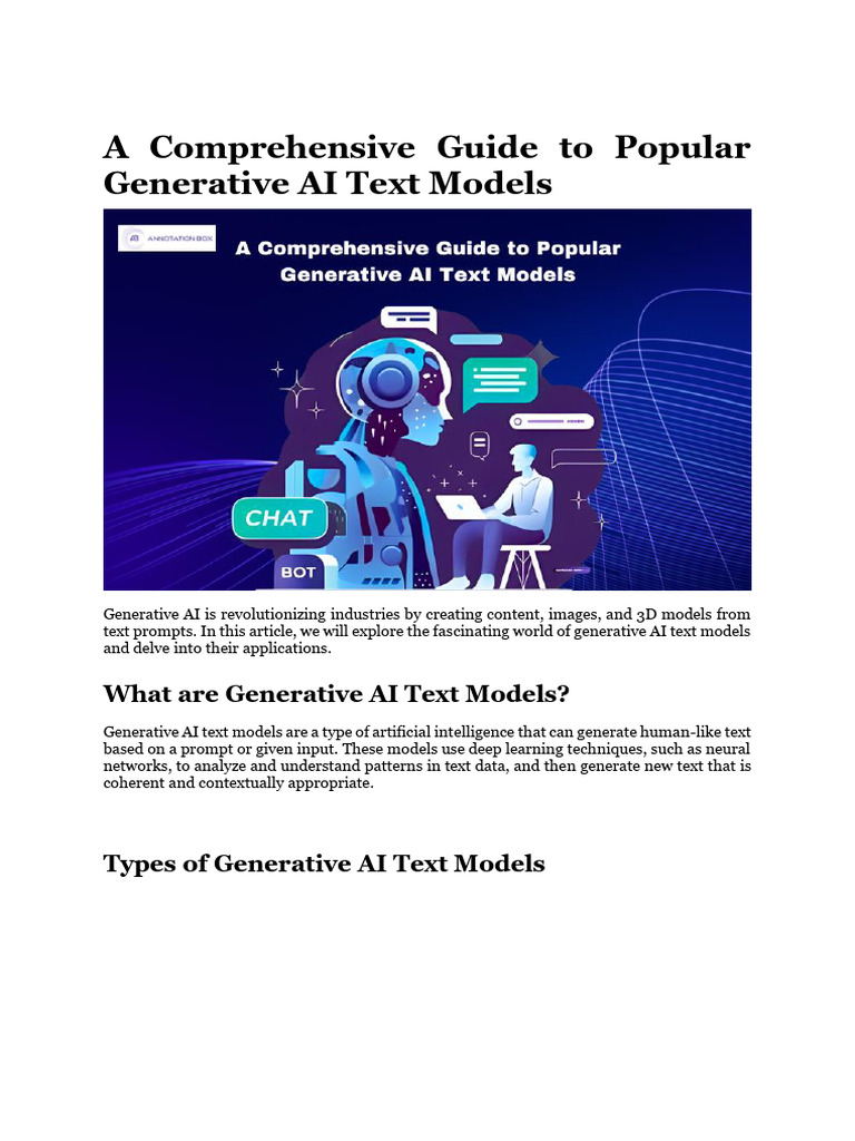 A Comprehensive Guide To Popular Generative AI Text Models | PDF ... A Comprehensive Guide To Popular Generative AI Text Models | PDF ...