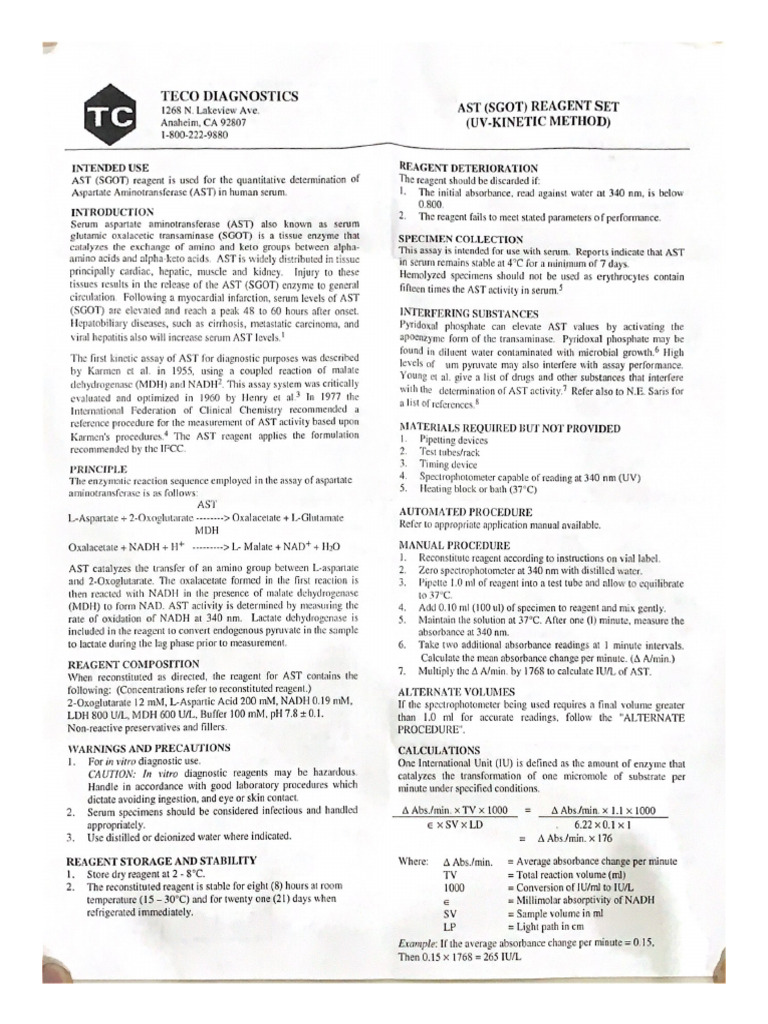 Teco Diagnostics | PDF