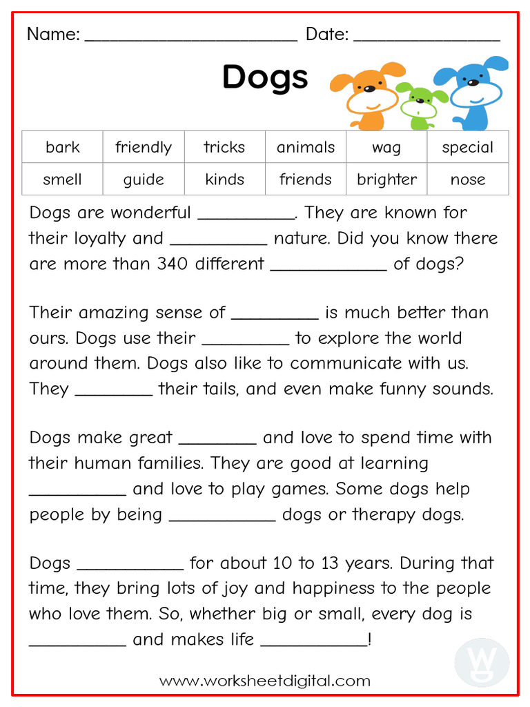 Cloze Passage Dogs A Phq3uo | PDF