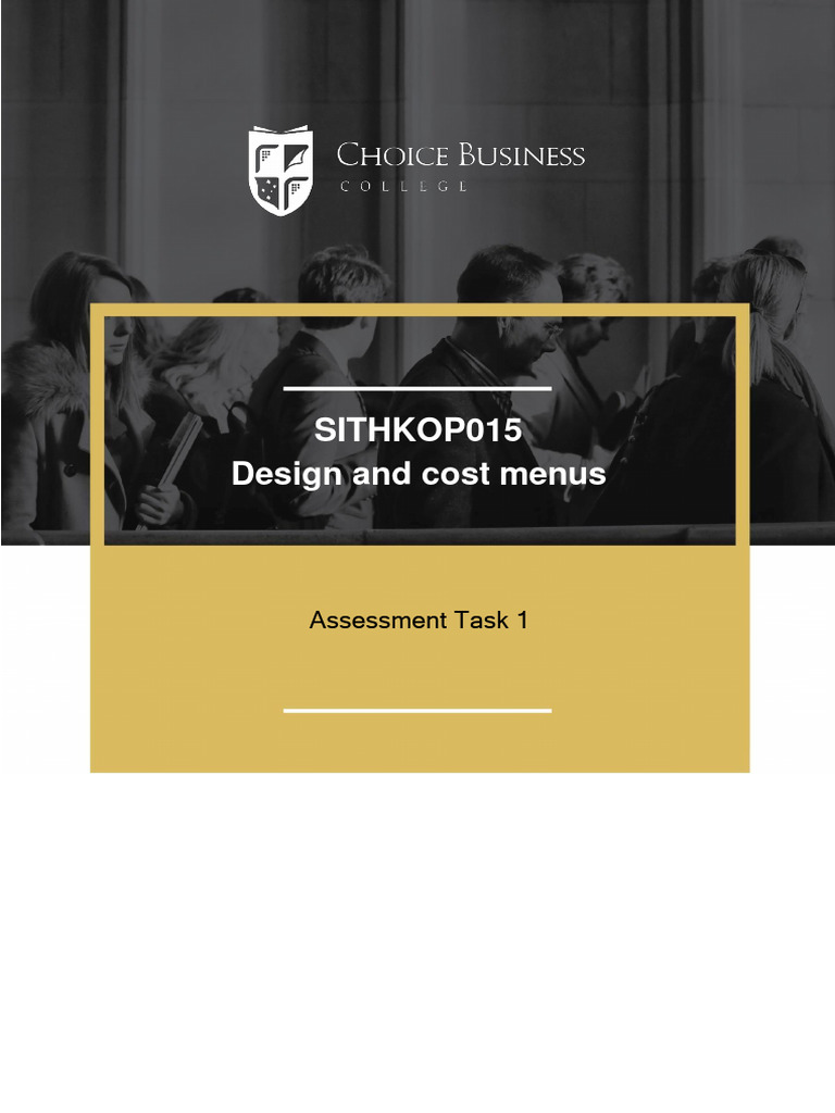 SITHKOP015 - Fiki | PDF | Menu | Cuisine