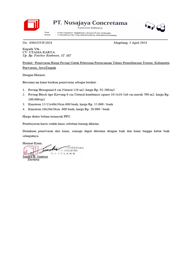 CV Utama Karya | PDF