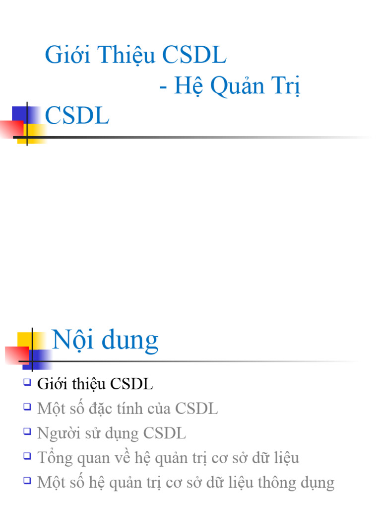 QTCSDL Chuong 1 | PDF