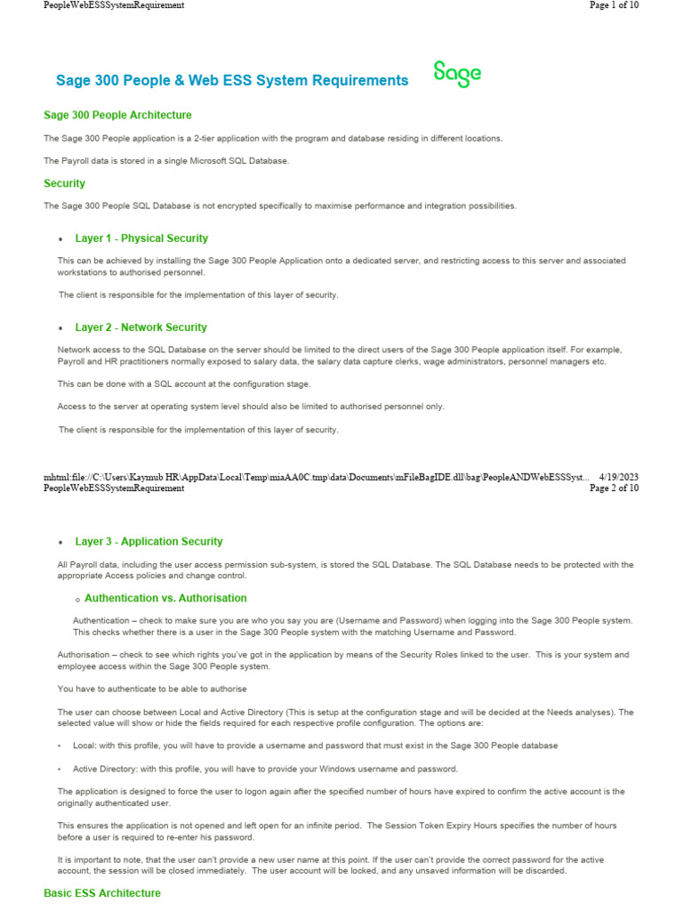 Sage 300 Set Up Installation Requirement | PDF | Remote Desktop ...