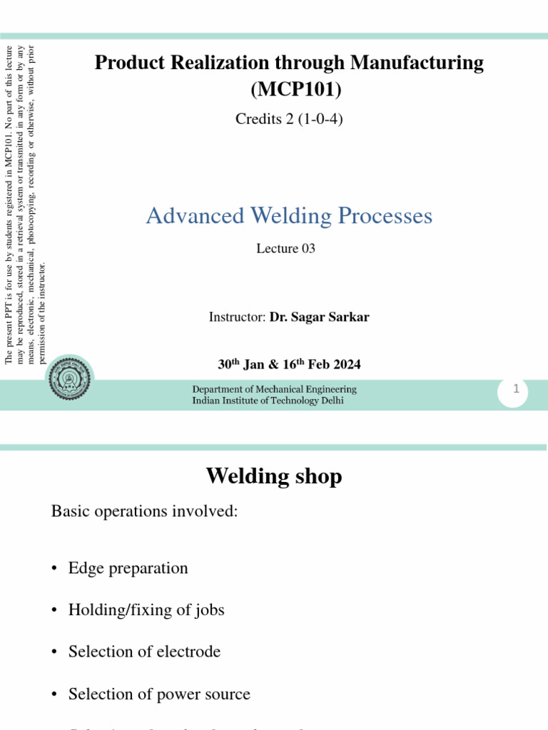 Mcp101 Lec 3 Ss Pdf Welding Construction