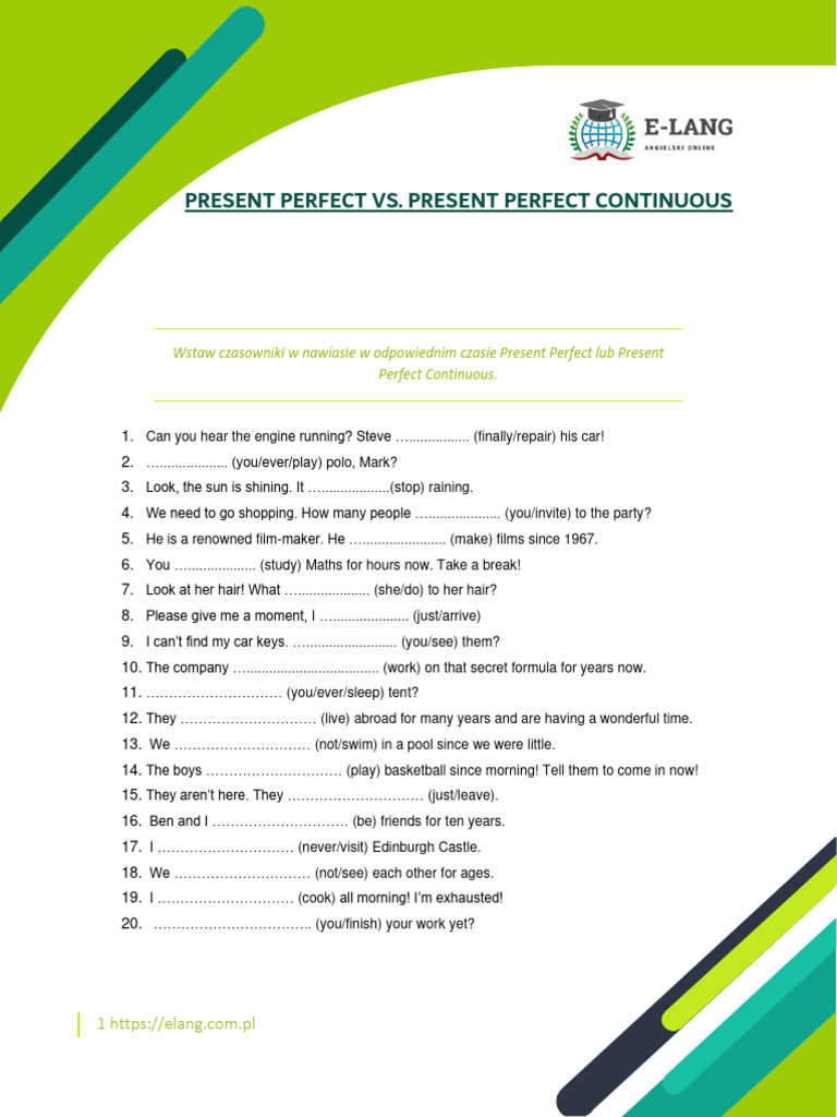 present perfect vs present perfect continuous | PDF