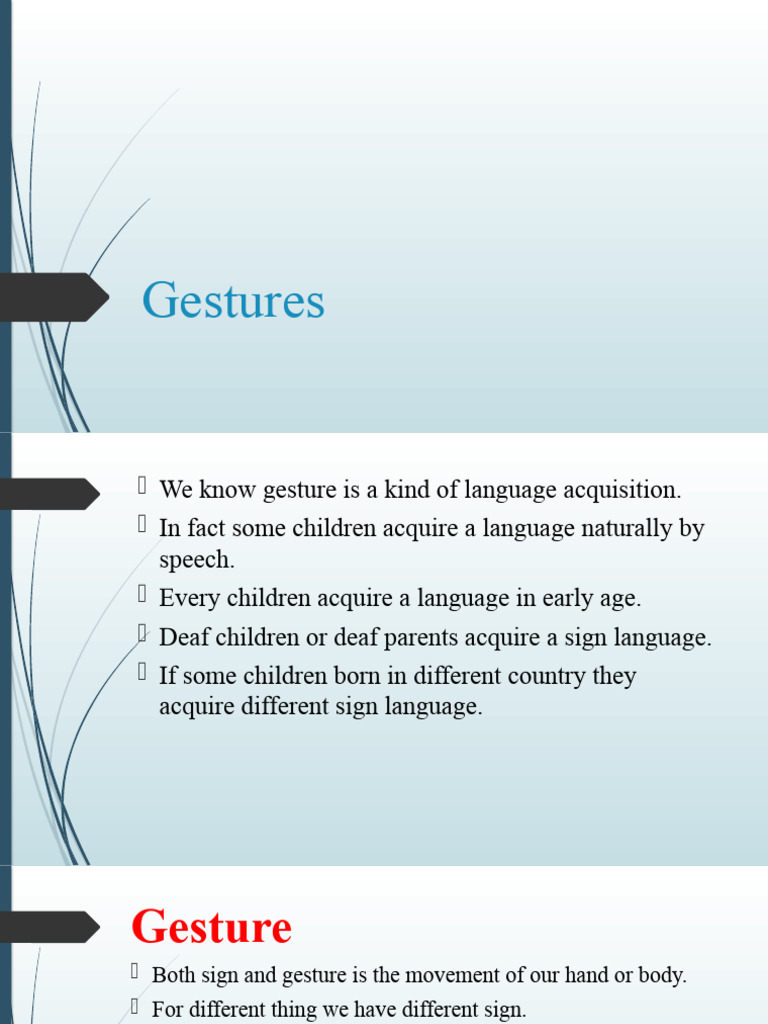 Gestures | PDF | Gesture | Sign Language