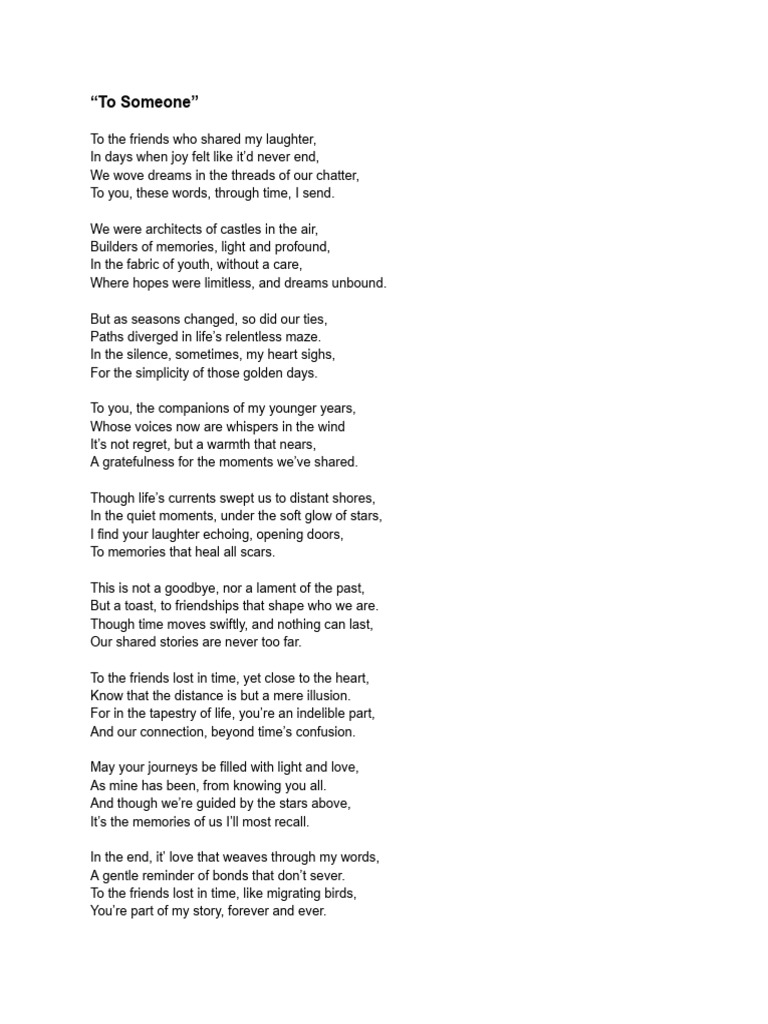 CHAPBOOK EDIT_ “TO SOMEONE_ POEM | PDF | Poetry | Metaphor