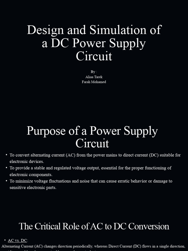 Design and Simulation of A DC Power Supply Circuit | PDF | Power Supply ...