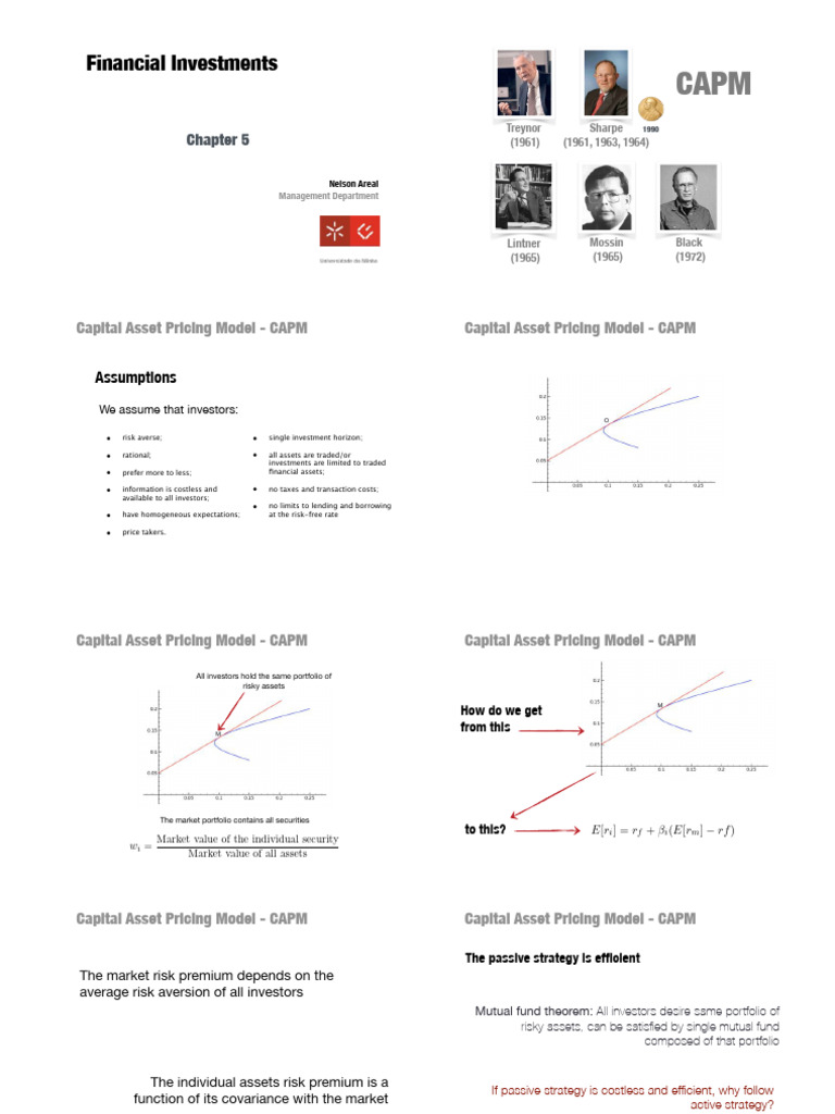Fi 2023 24 Chapter 5 - Handouts | PDF | Capital Asset Pricing Model | Financial Services