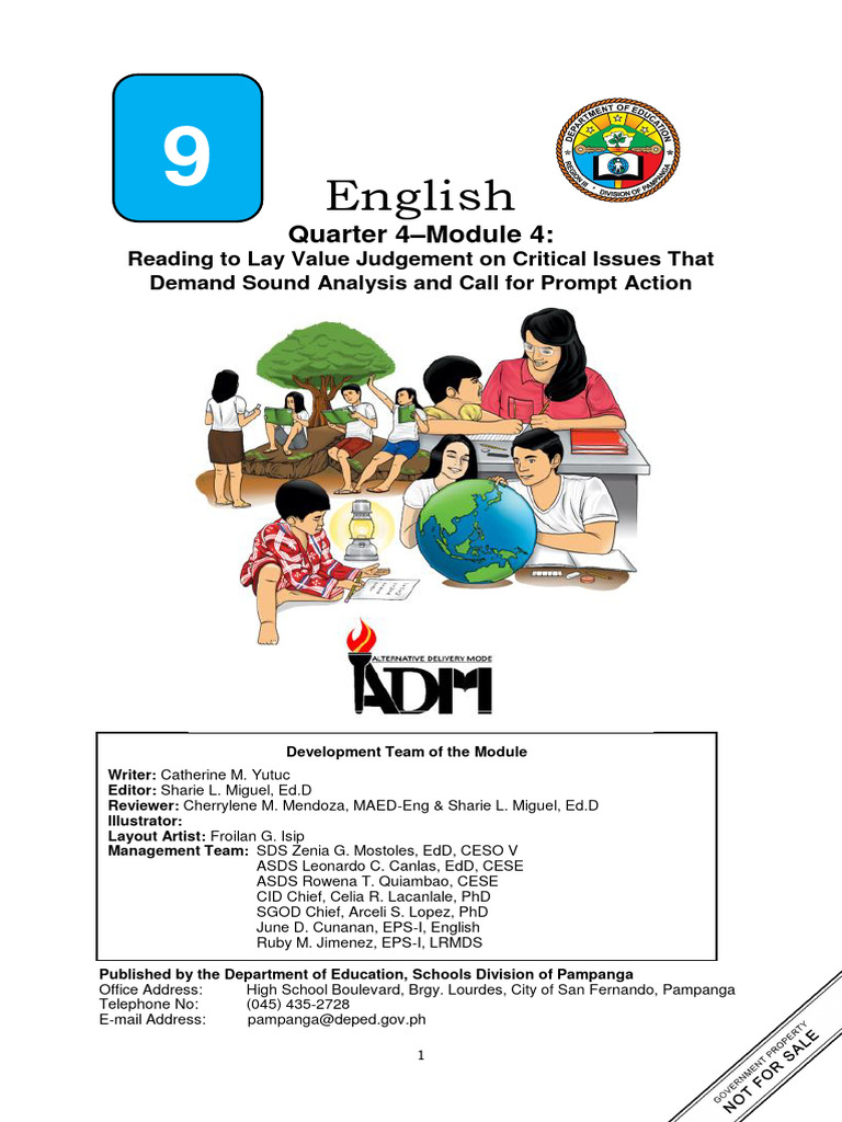 Eng9 Q4 Week4 Pdf Learning Infection