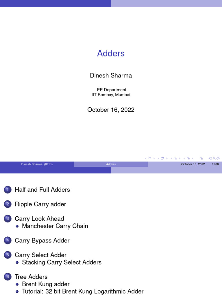 05 Adders Pdf Digital Electronics Electronic Circuits