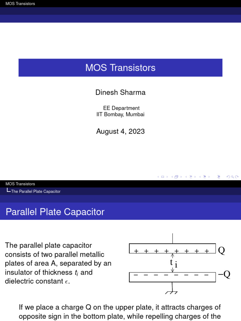 01 MOS Lecture | PDF | Mosfet | Capacitor