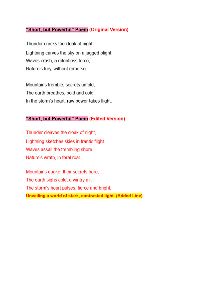 CHAPBOOK EDIT_ SHORT, BUT POWERFUL POEM | PDF | Poetry | Thunder