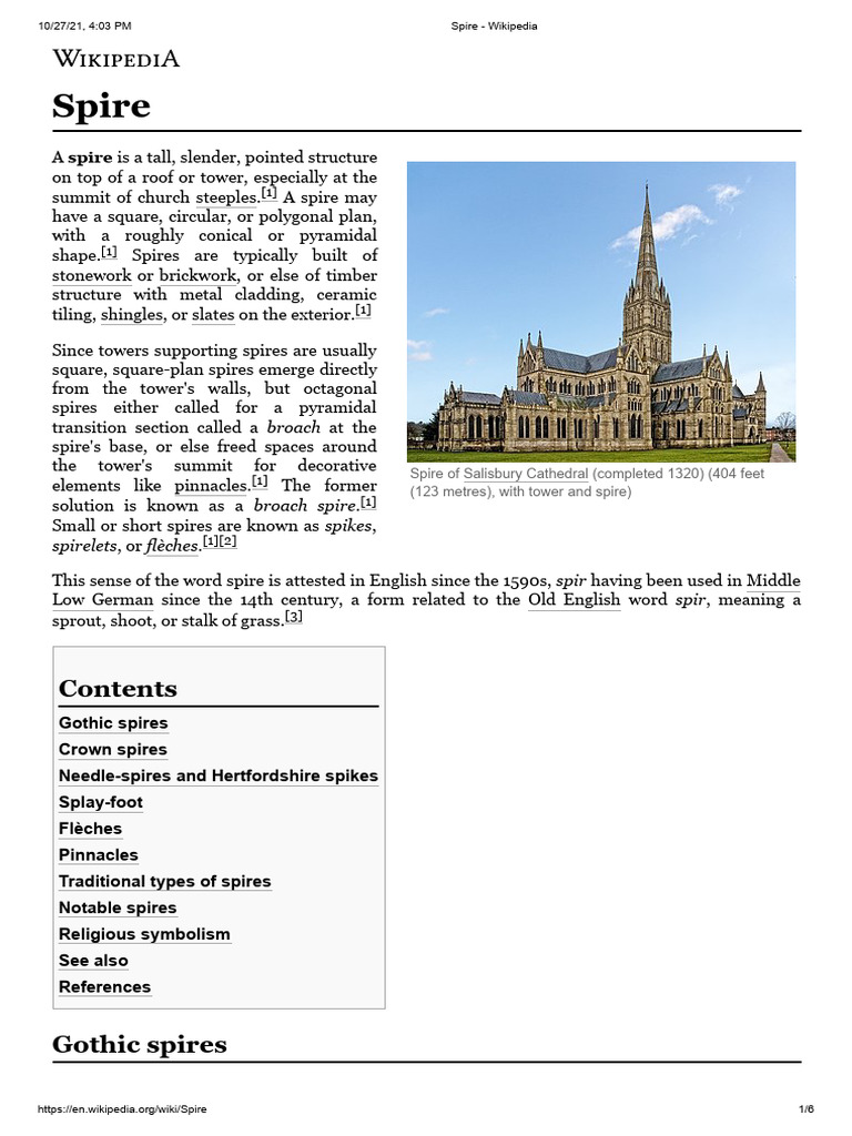 Spire - Wikipedia | PDF | Christian Architecture | Architectural Design