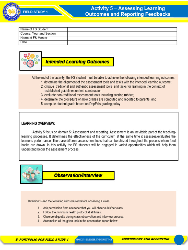 FS1 Activity 5 | PDF | Educational Assessment | Evaluation