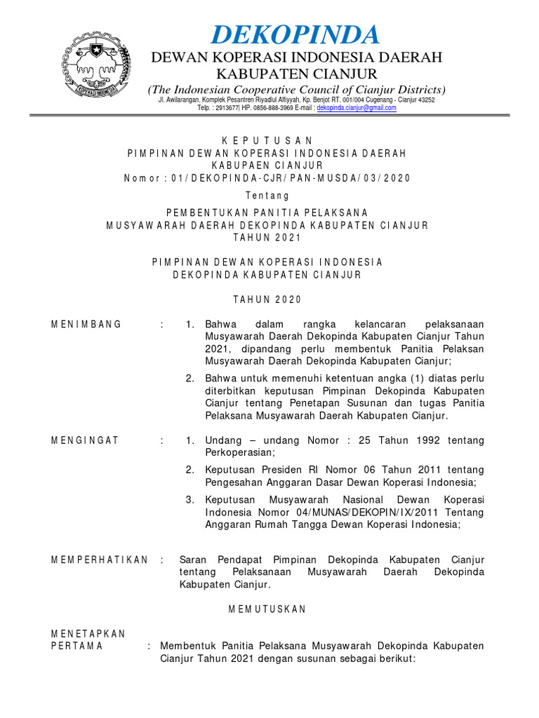 SK Panitia Musda | PDF