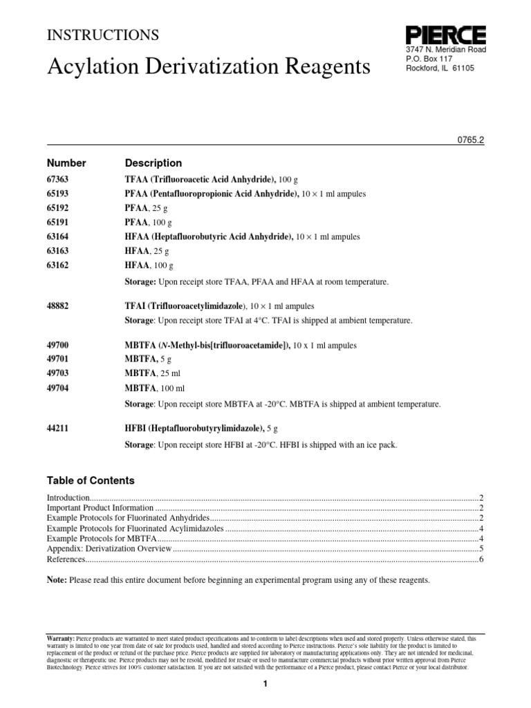 Tfaa, Pfaa, Hfaa, Tfai, Hfbi, Mbtfa | PDF | Amine | Acid
