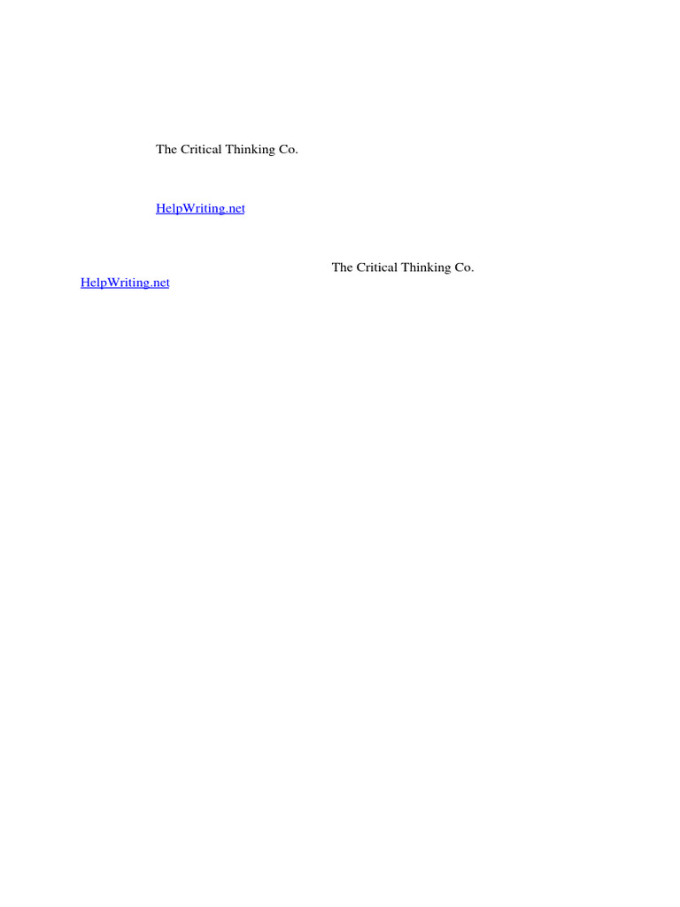 The Critical Thinking Co. | Download Free PDF | Critical Thinking | Thought