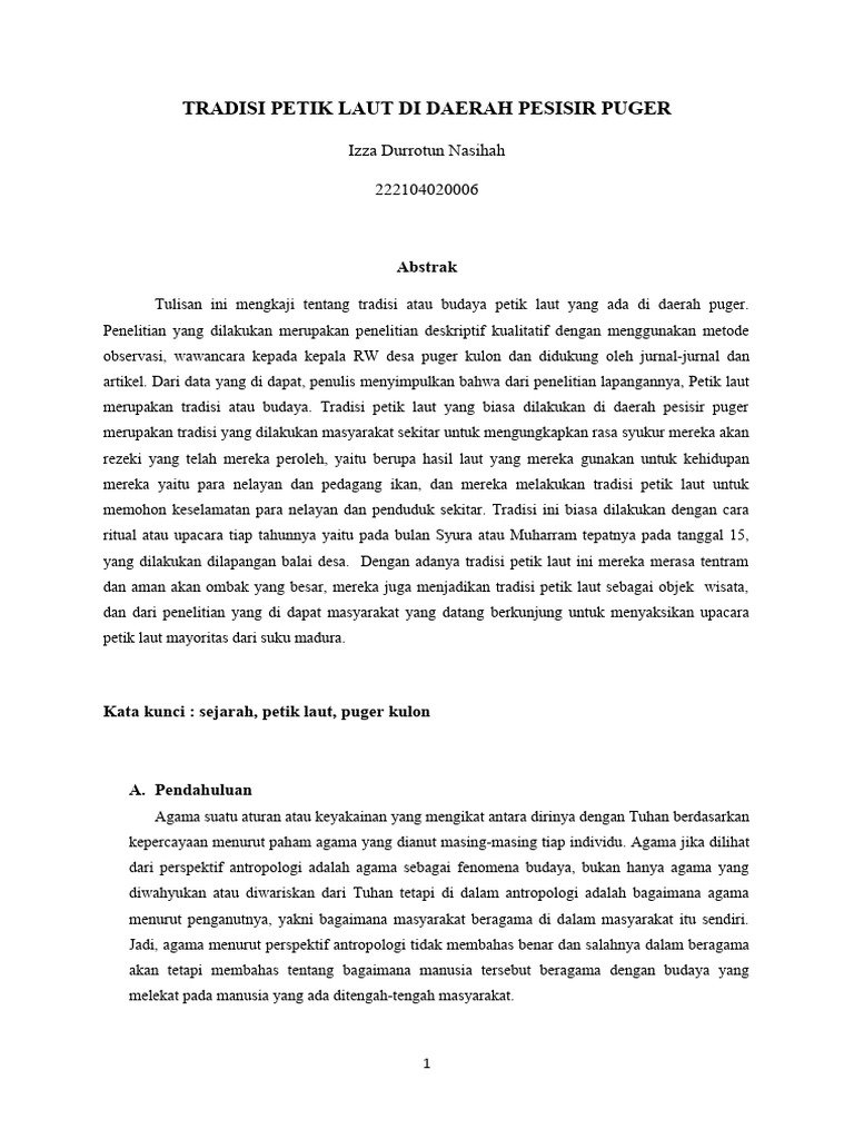 Tradisi Petik Laut Di Puger Kulon-1 | PDF