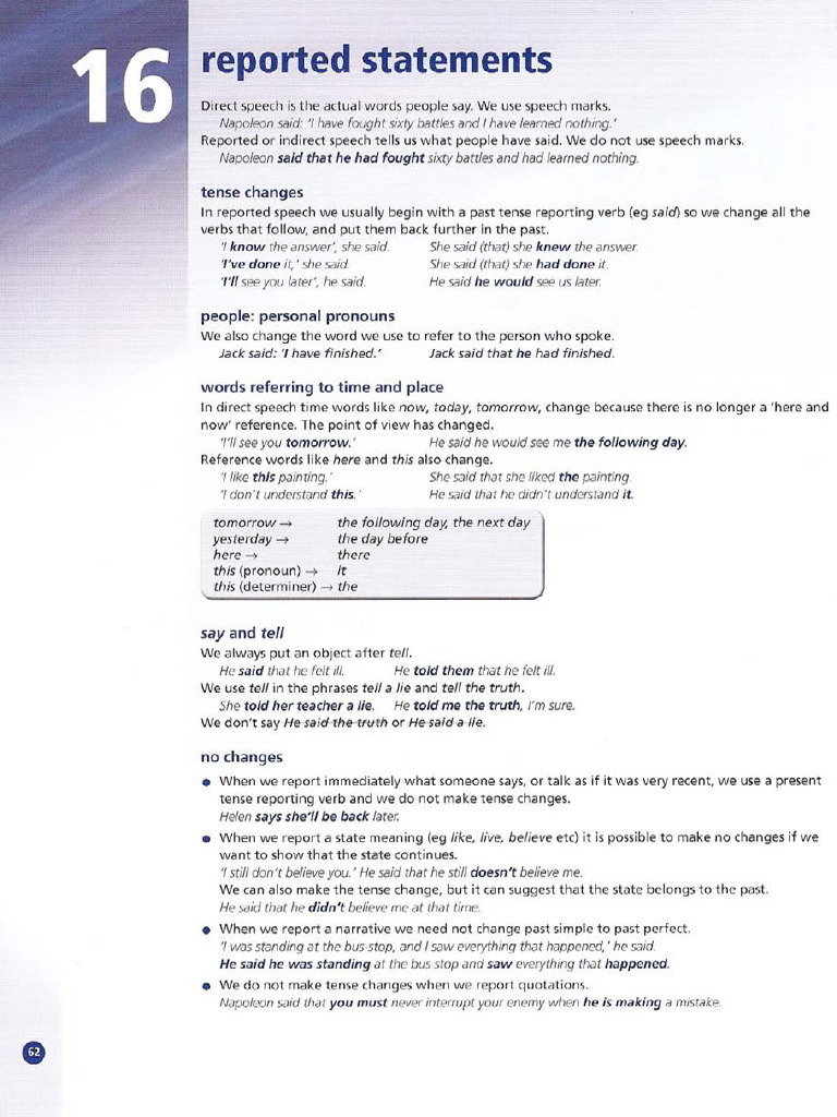 Reported Speech | PDF | Semantic Units | Linguistics