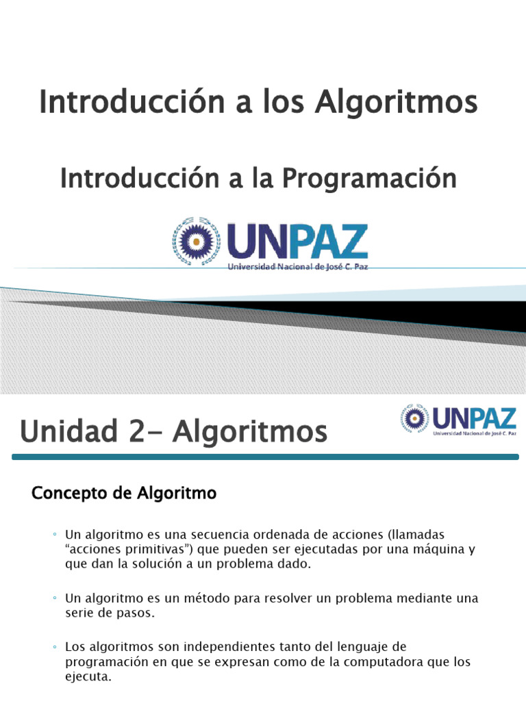 1 Algoritmos Intro Pdf Algoritmos Programación De Computadoras 