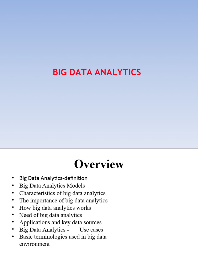 Big Data Analytics | PDF | Analytics | Big Data