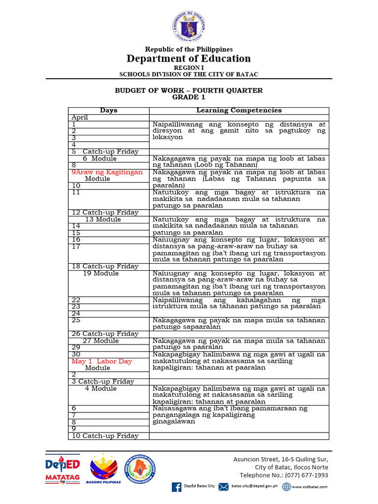BOW Araling Panlipunan | PDF