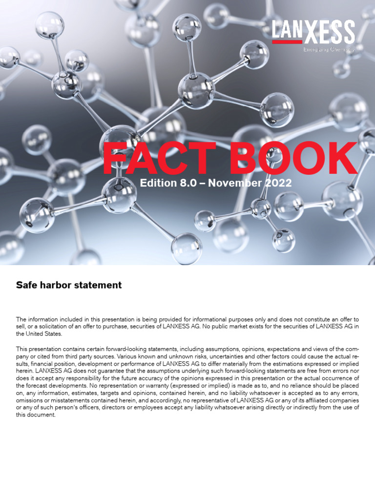 Lanxess Fact Book 2022 | PDF | Mergers And Acquisitions | Sustainability