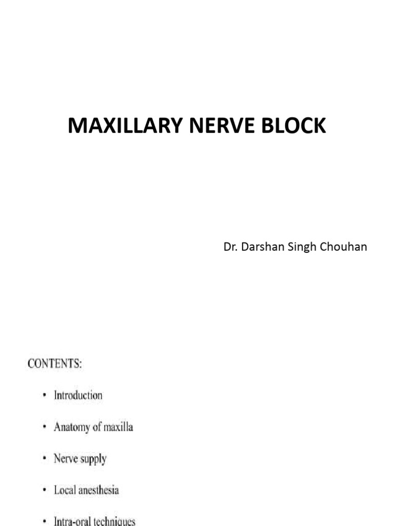 Maxillary Nerve Blocks | PDF