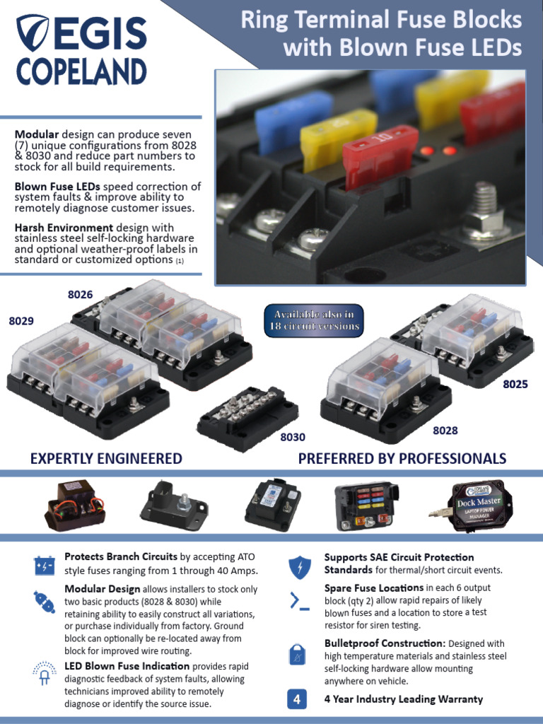 Sales Sheet - RT Fuse Blocks - 901443V1 - Egis Mobile Electric | PDF ...