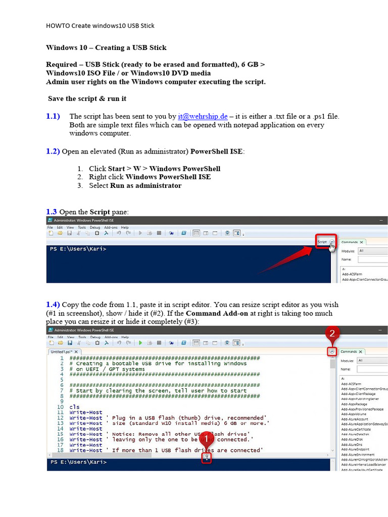 HowTo Create Win10 USB Stick | PDF